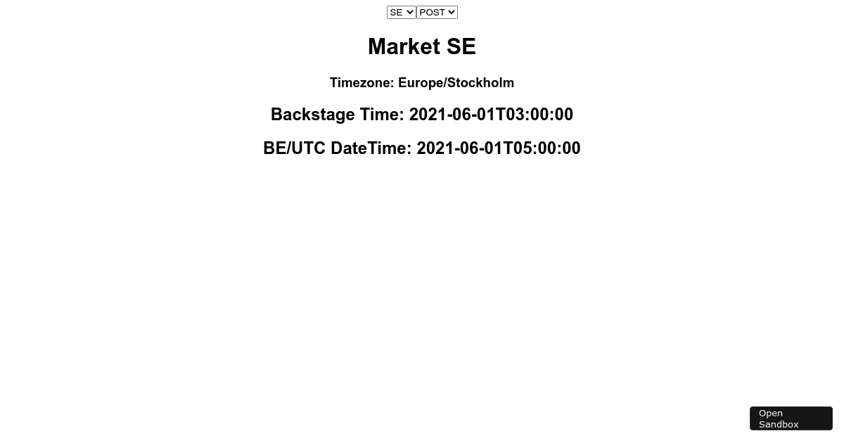 Play with UTC and DayJS - Codesandbox