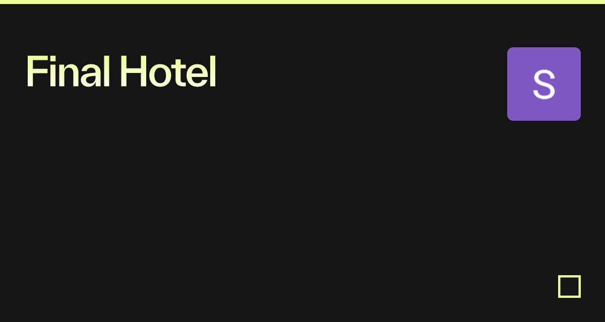 Final Hotel - Codesandbox