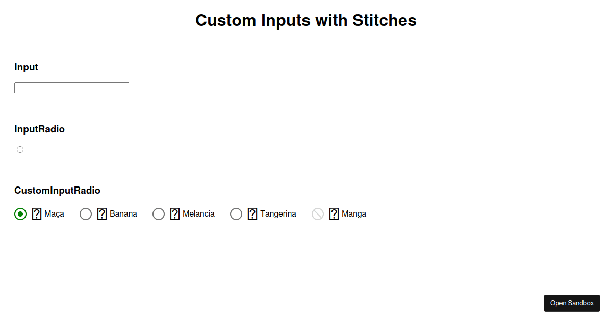 Custom Inputs with Stitches - Codesandbox