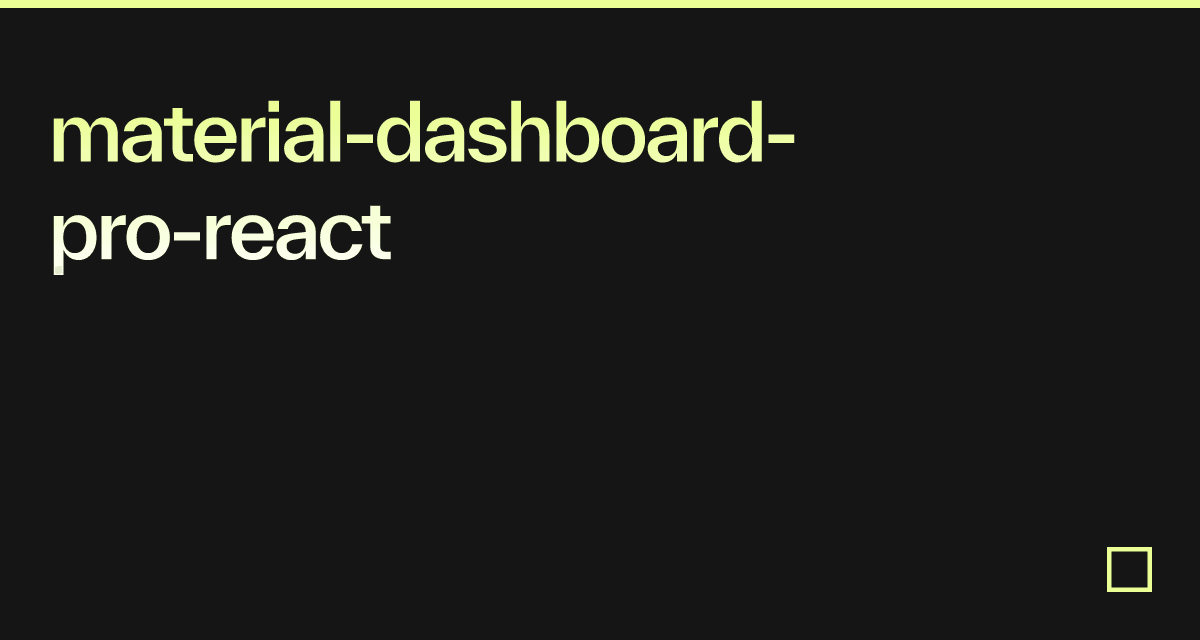 Material Dashboard Pro React Codesandbox