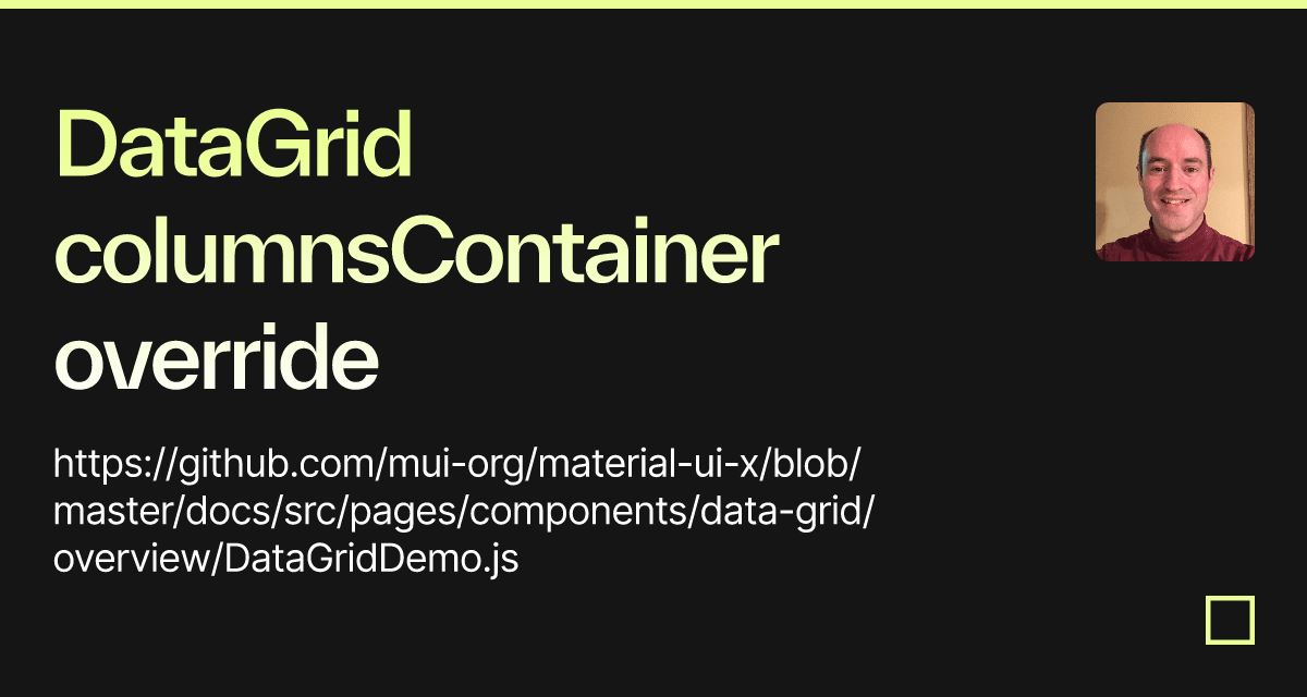 DataGrid columnsContainer override - Codesandbox