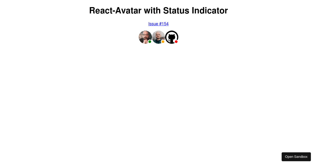 React-Avatar: Avatar with status - Codesandbox