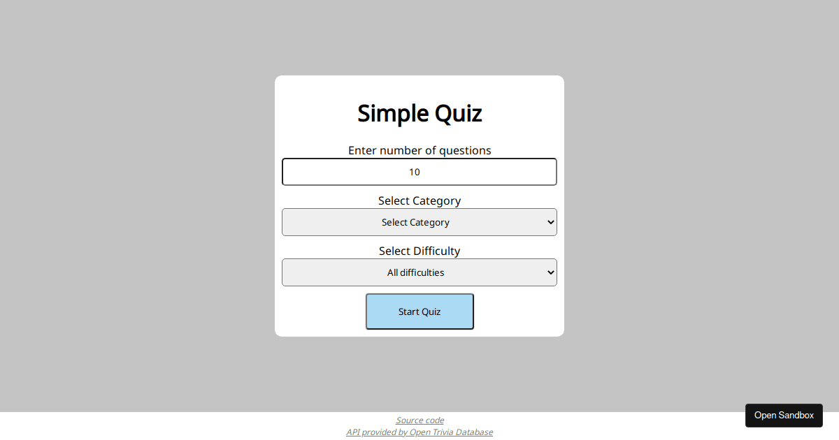 quiz - Codesandbox