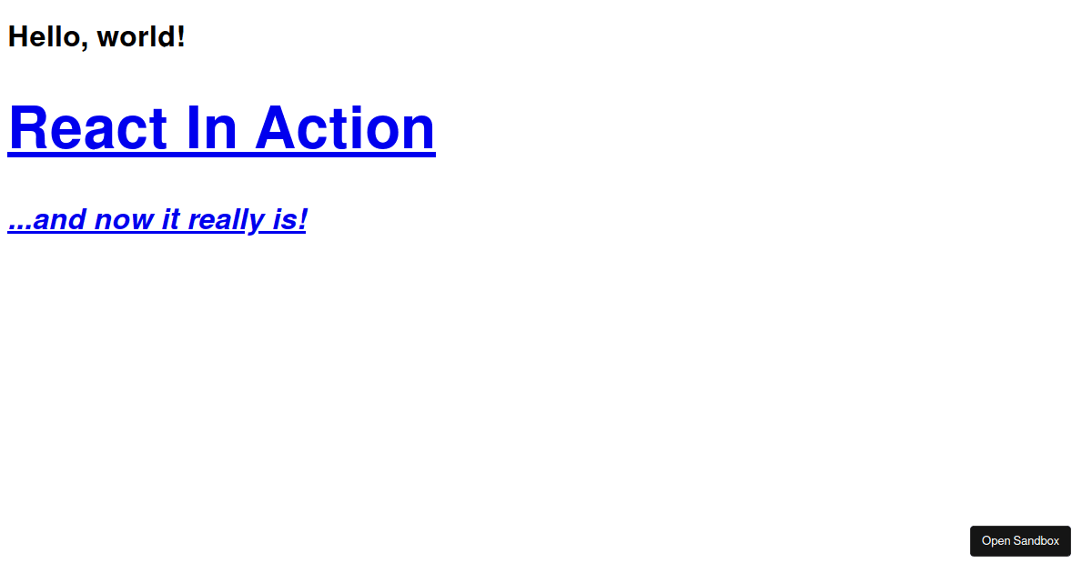 React in Action 2.3 - Codesandbox