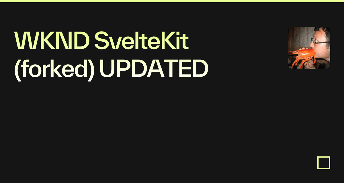 WKND SvelteKit (forked) UPDATED - Codesandbox