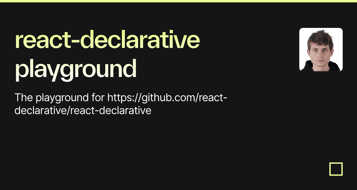 react-declarative playground - Codesandbox