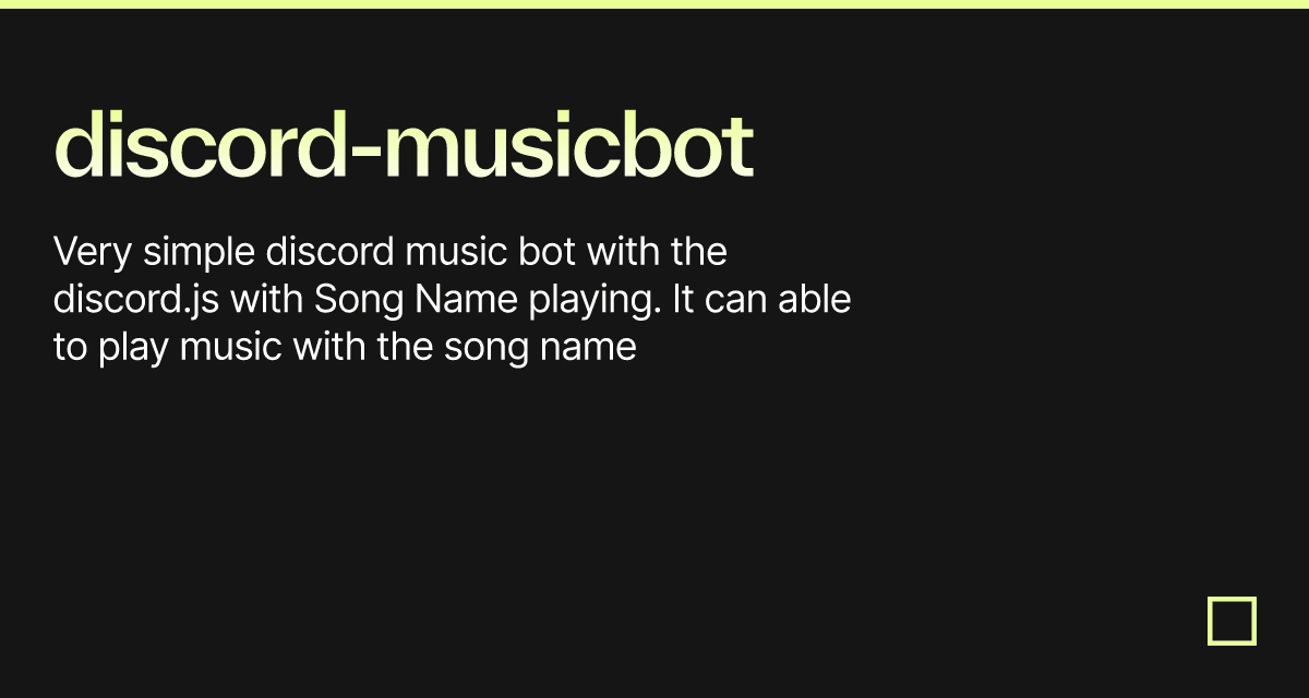discord-musicbot - Codesandbox