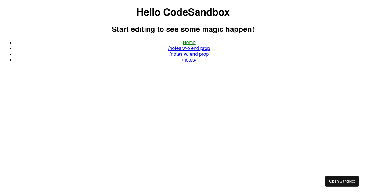Why React Router Navlink Prop Exact V5 Vs End V6 Lead To Different Result W Codesandbox