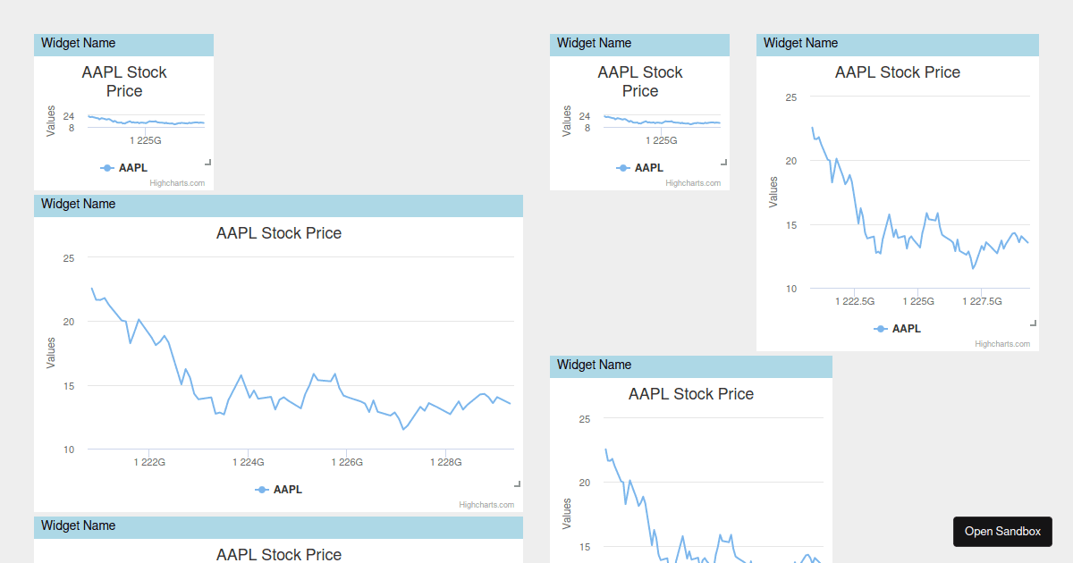 React Grid Layout with Resizable (forked) - Codesandbox