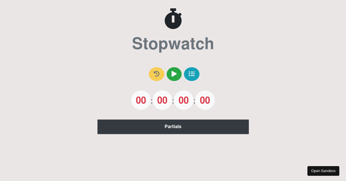 stopwatch-react - Codesandbox