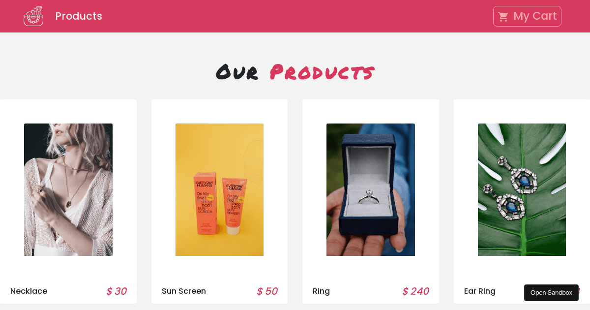 e-commerce - Codesandbox