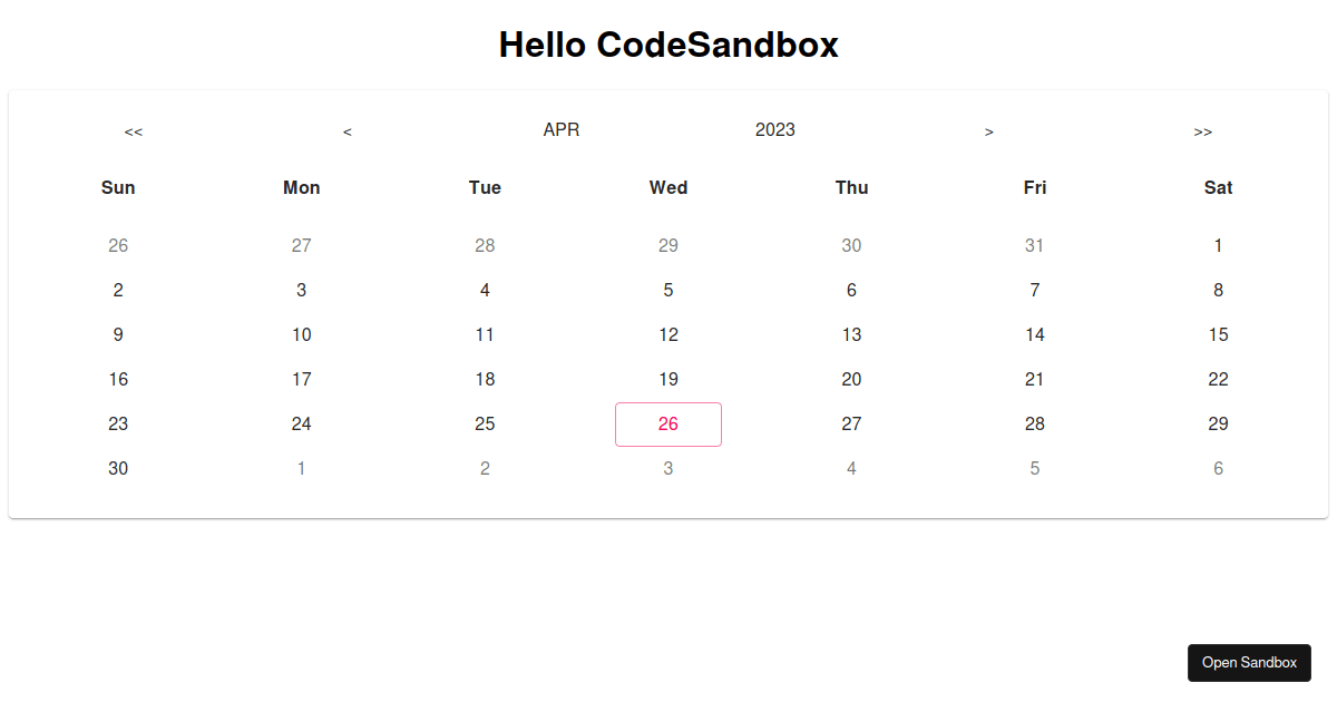 Datetime Picker Codesandbox