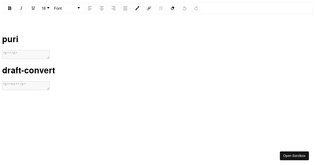 react-draft-wysiwyg to html (forked) - Codesandbox