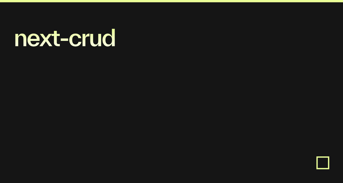next-crud - Codesandbox