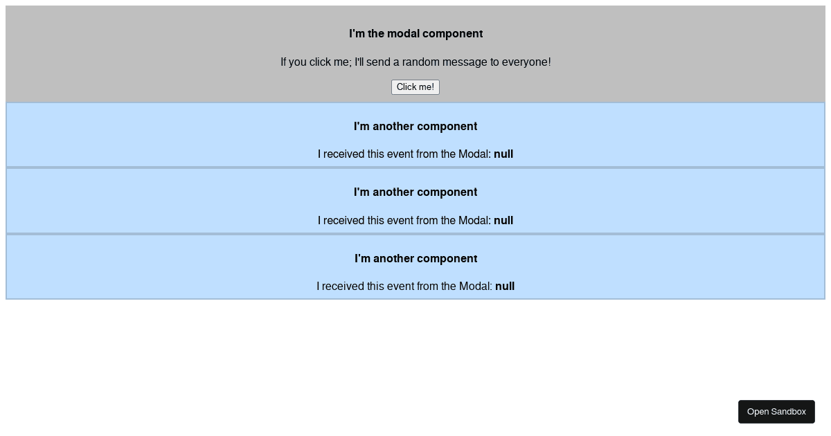global event driven modal - Codesandbox