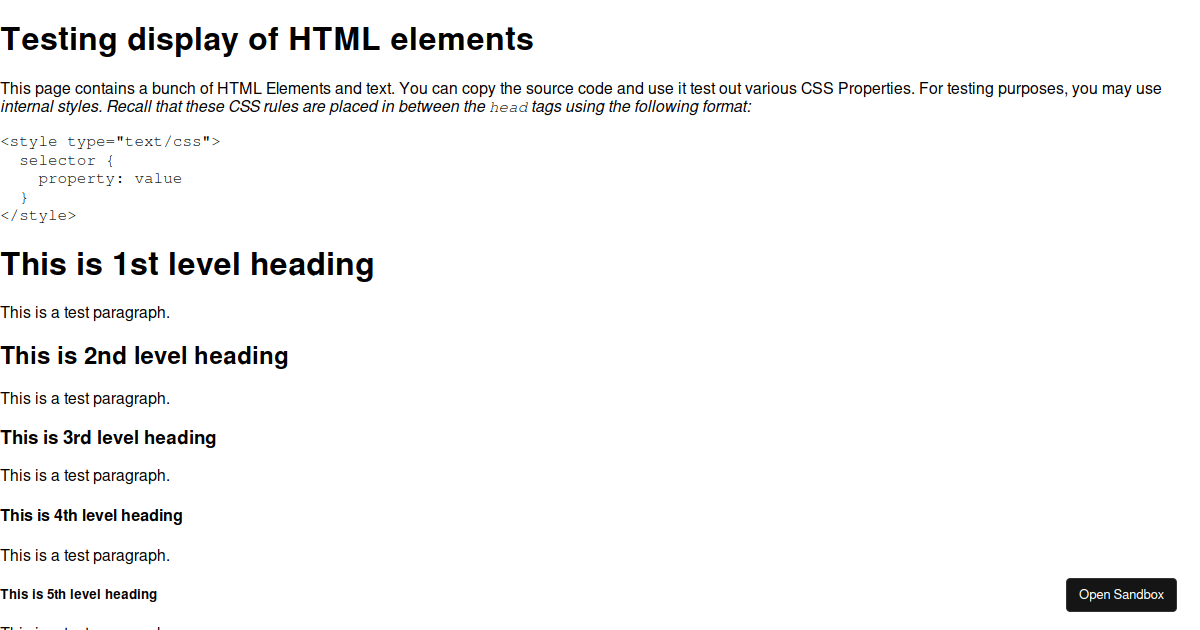 CSS normalize - Codesandbox