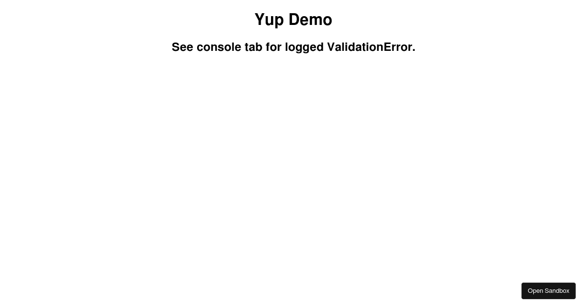 yup-validation-demo - Codesandbox