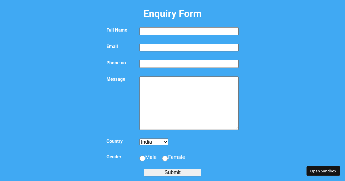 React Assignment Codesandbox