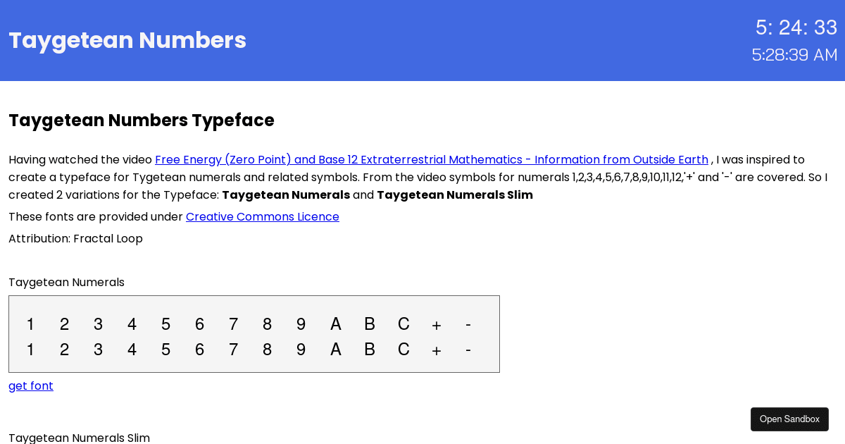 Taygetean Numbers - Codesandbox