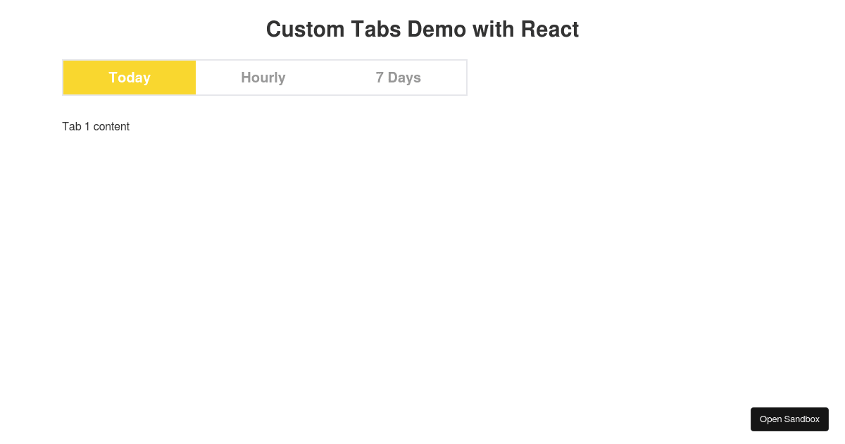 Custom Tabs Demo With Tailwind And React Js Codesandbox