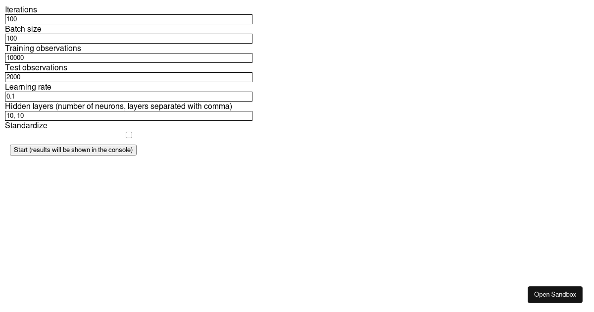 TensorFlow.js - Codesandbox