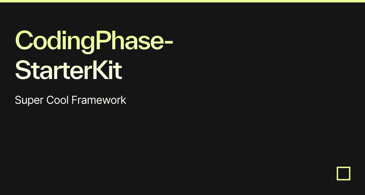 CodingPhase-StarterKit - Codesandbox