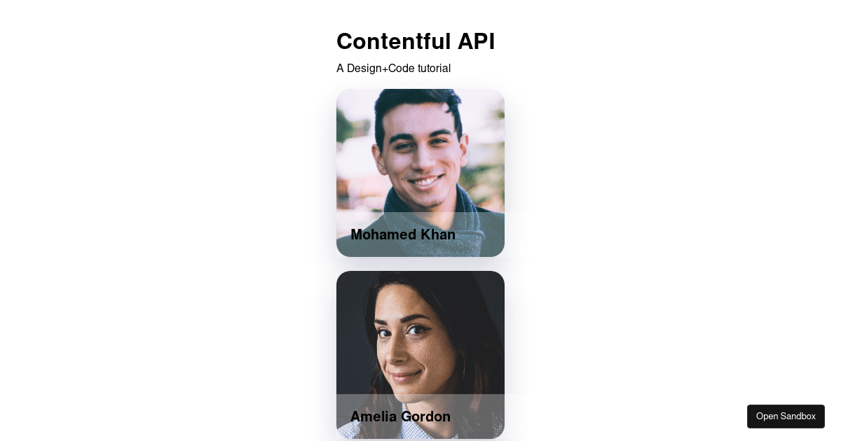 Contentful API (forked) - Codesandbox
