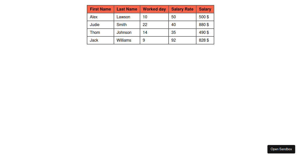 table input - Codesandbox