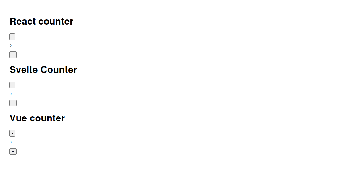 Astro React/Vue/Svelte Counter app - Codesandbox