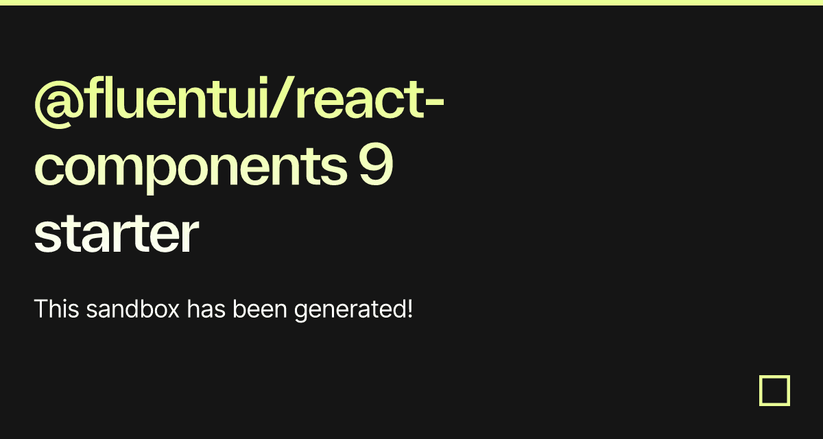 @fluentui/react-components 9 starter - Codesandbox