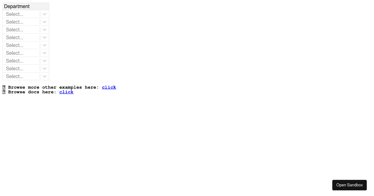 Reactgrid Searchable Dropdown Example Codesandbox
