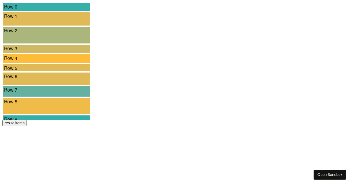 react-window-animated-item-resize - Codesandbox