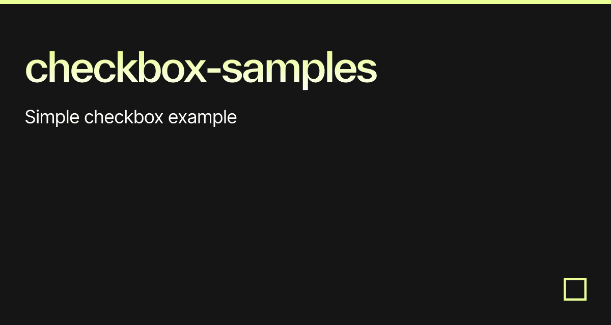 checkbox-samples - Codesandbox