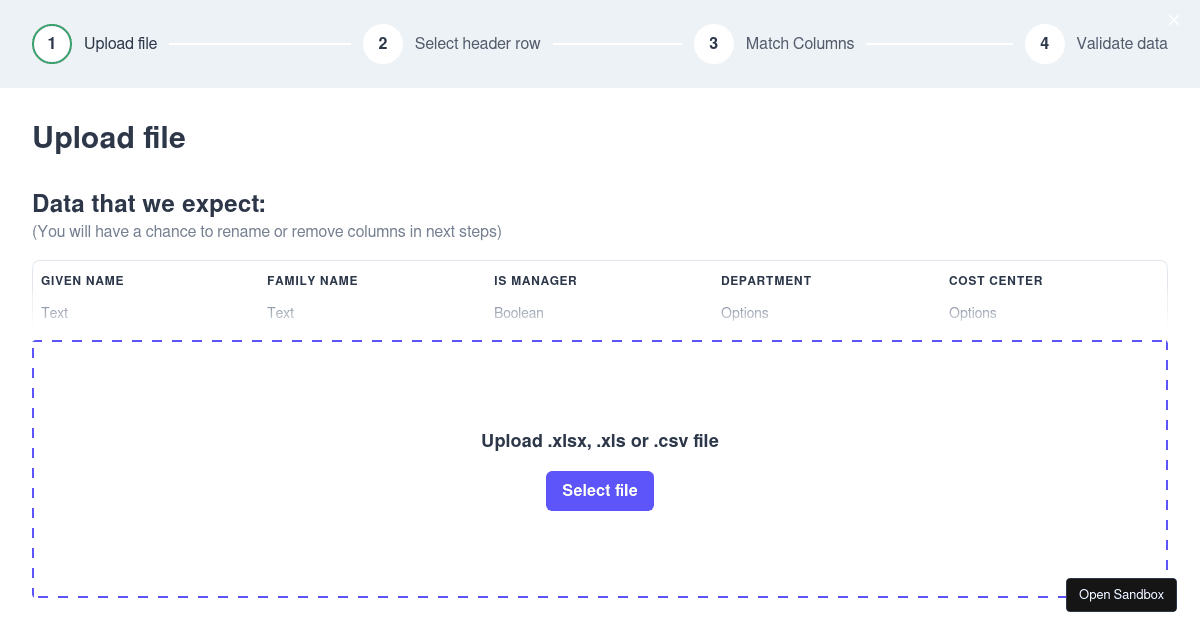 react-spreadsheet-import (forked) - Codesandbox