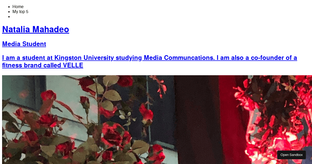 Code First Girls Portfolio - Codesandbox