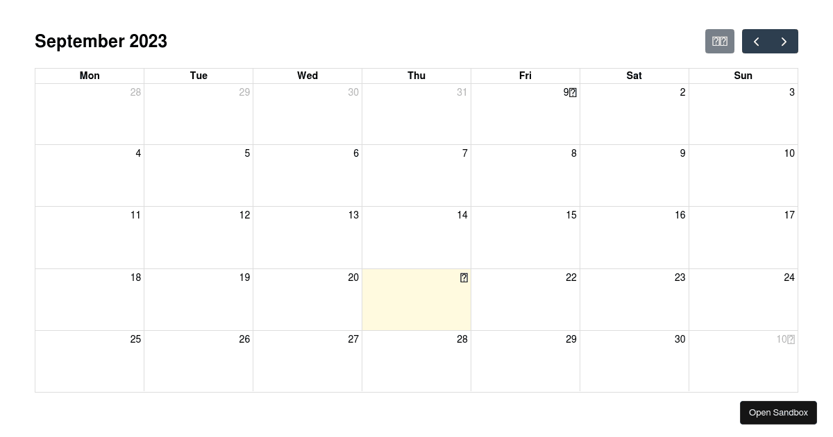 React Typescript Fullcalendar Codesandbox