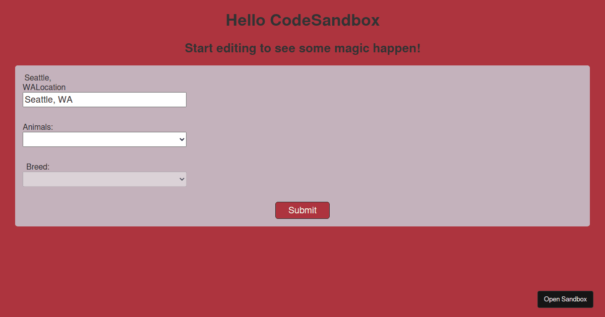 Petfinder_app - Codesandbox