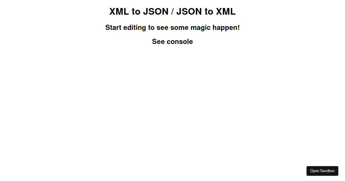 xml-json - Codesandbox