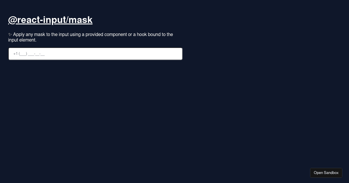 @react-input/mask - Codesandbox