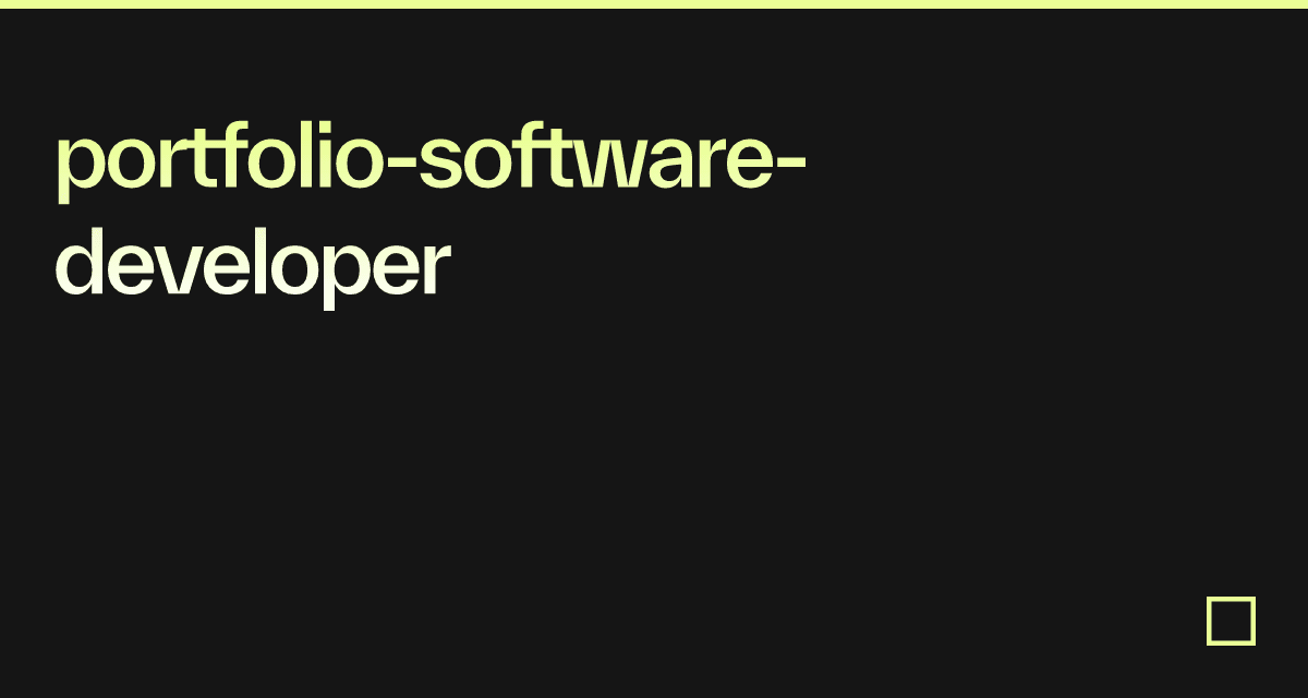 portfolio-software-developer - Codesandbox