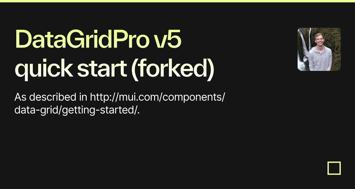 DataGridPro v5 quick start (forked) - Codesandbox