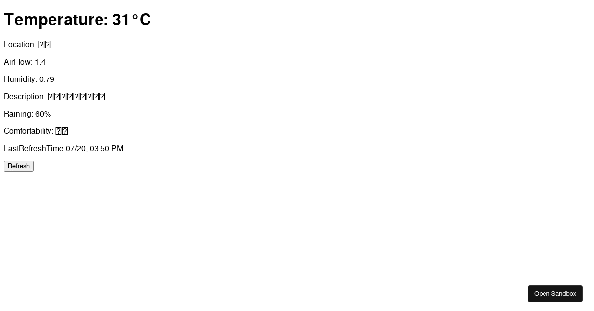Weather APP ( 2 api ) - Codesandbox