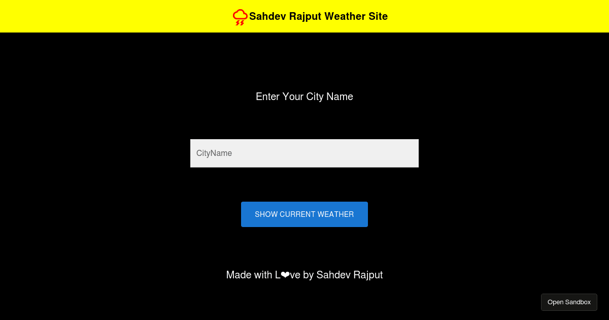 Weather Website Made Using React Js And Material Ui Codesandbox