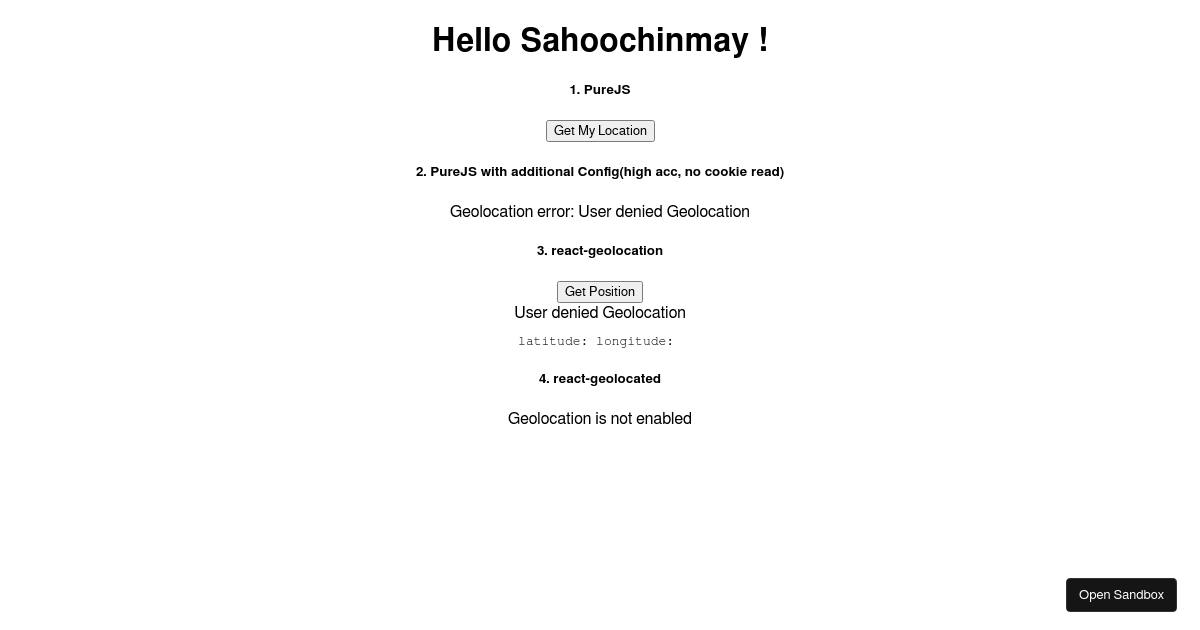 Reactjs Location Codesandbox 