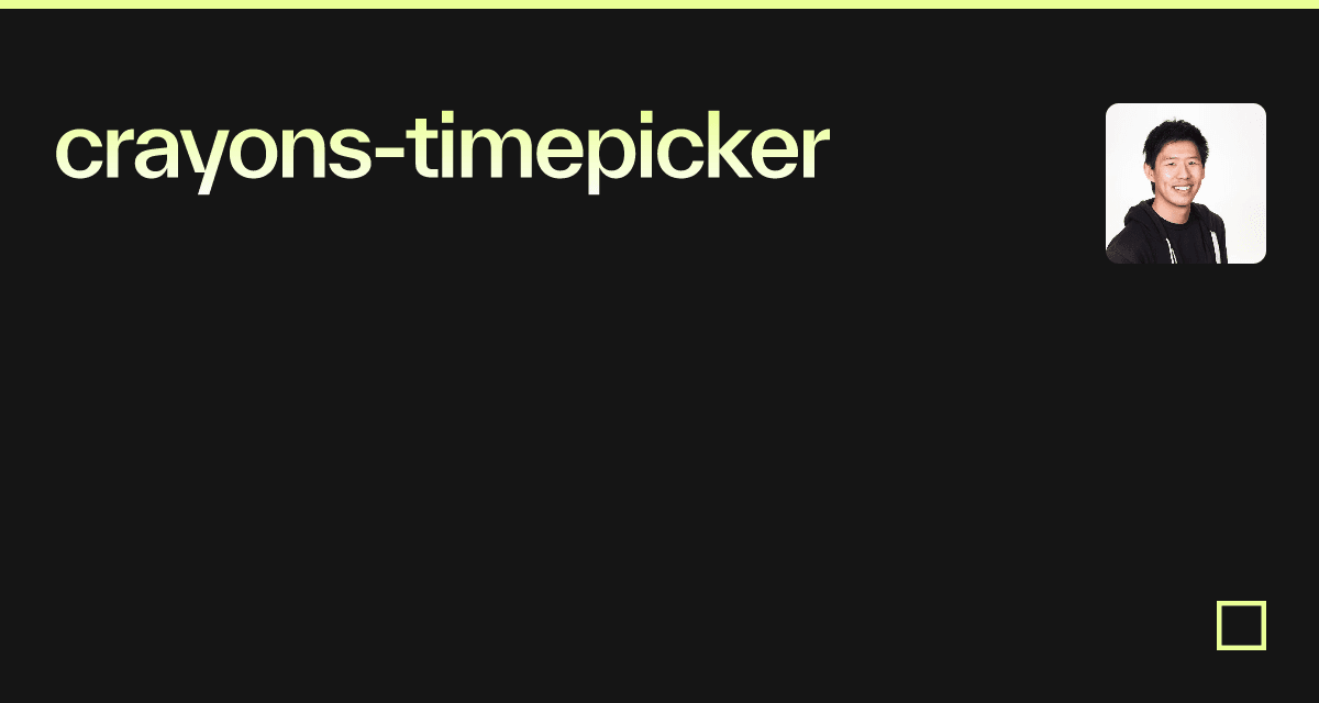 crayons-timepicker - Codesandbox