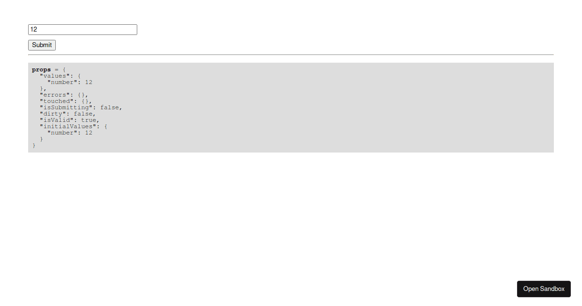 Formik reusable NumberField - Codesandbox