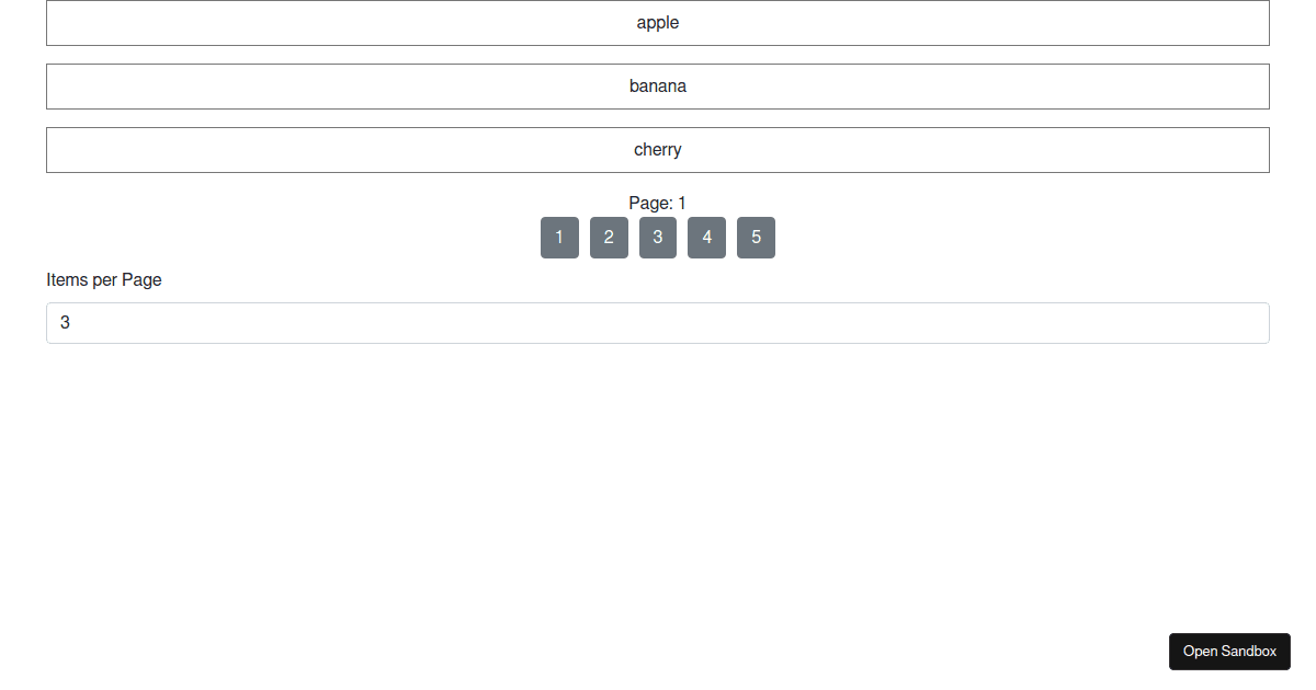 Pagination - Codesandbox