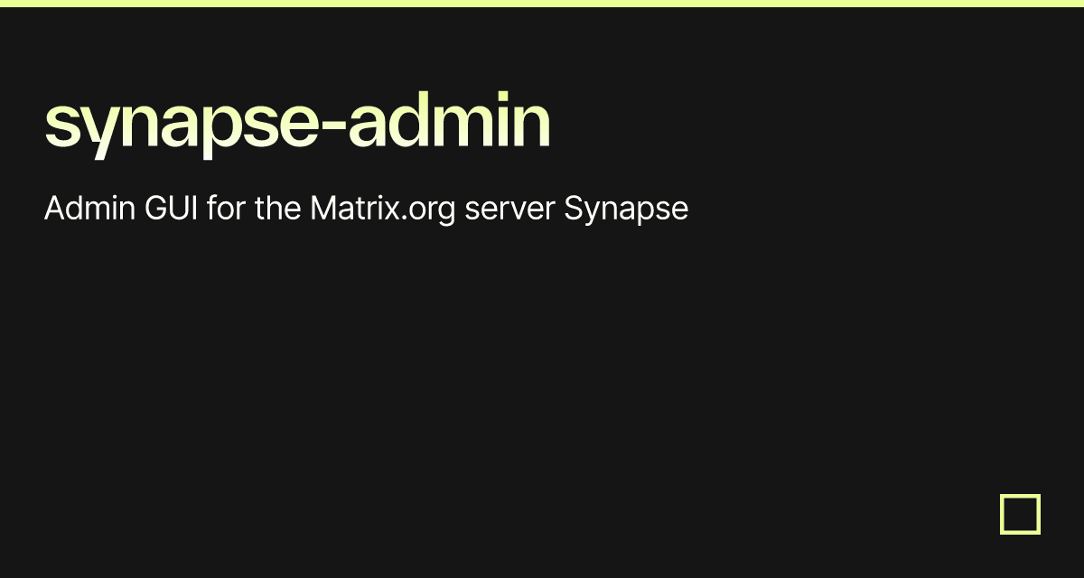 synapse-admin - Codesandbox