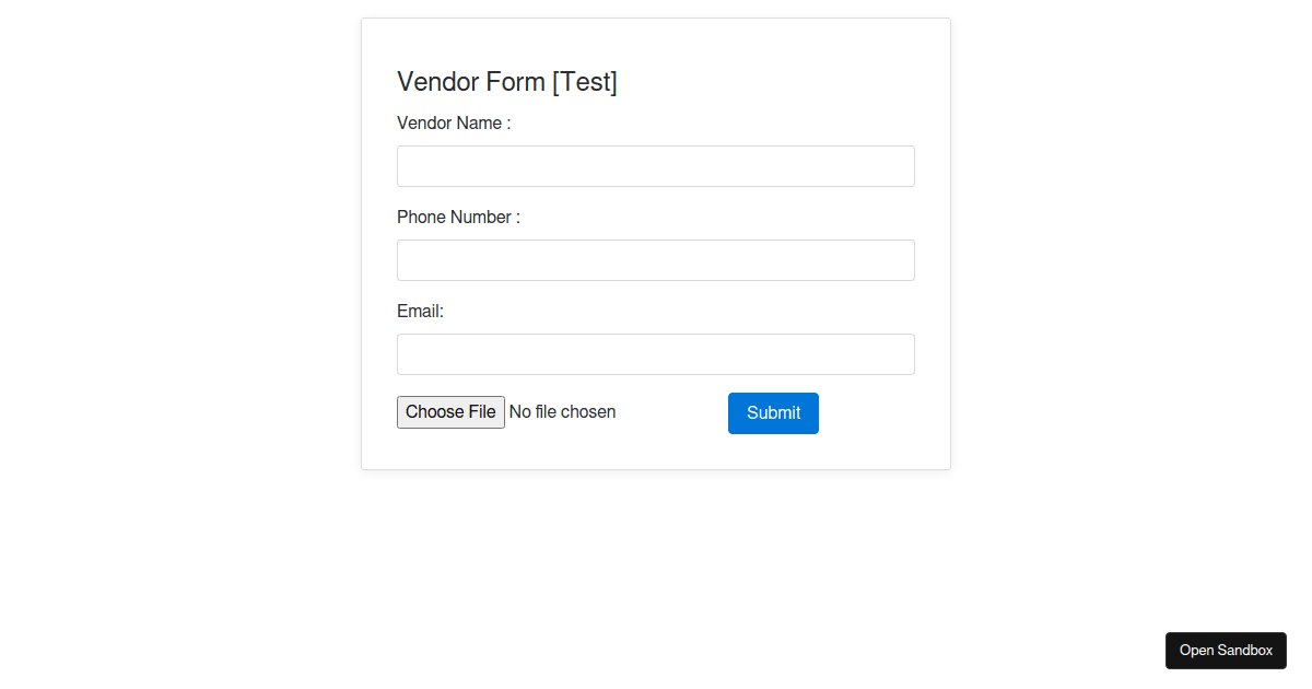 RAF: Simple form (forked) - Codesandbox