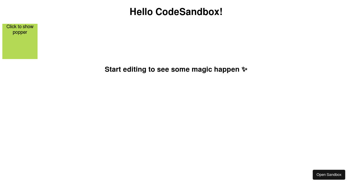 React-Popper - Codesandbox